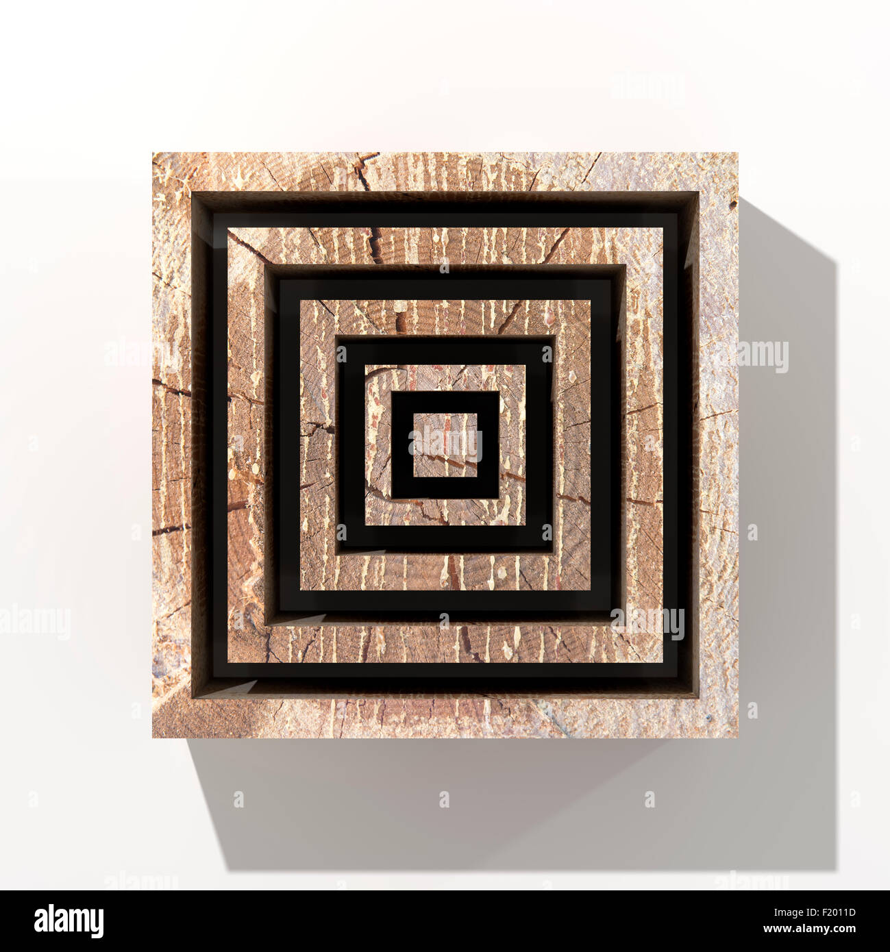 3d rendering of a wooden abstract cube Stock Photo - Alamy