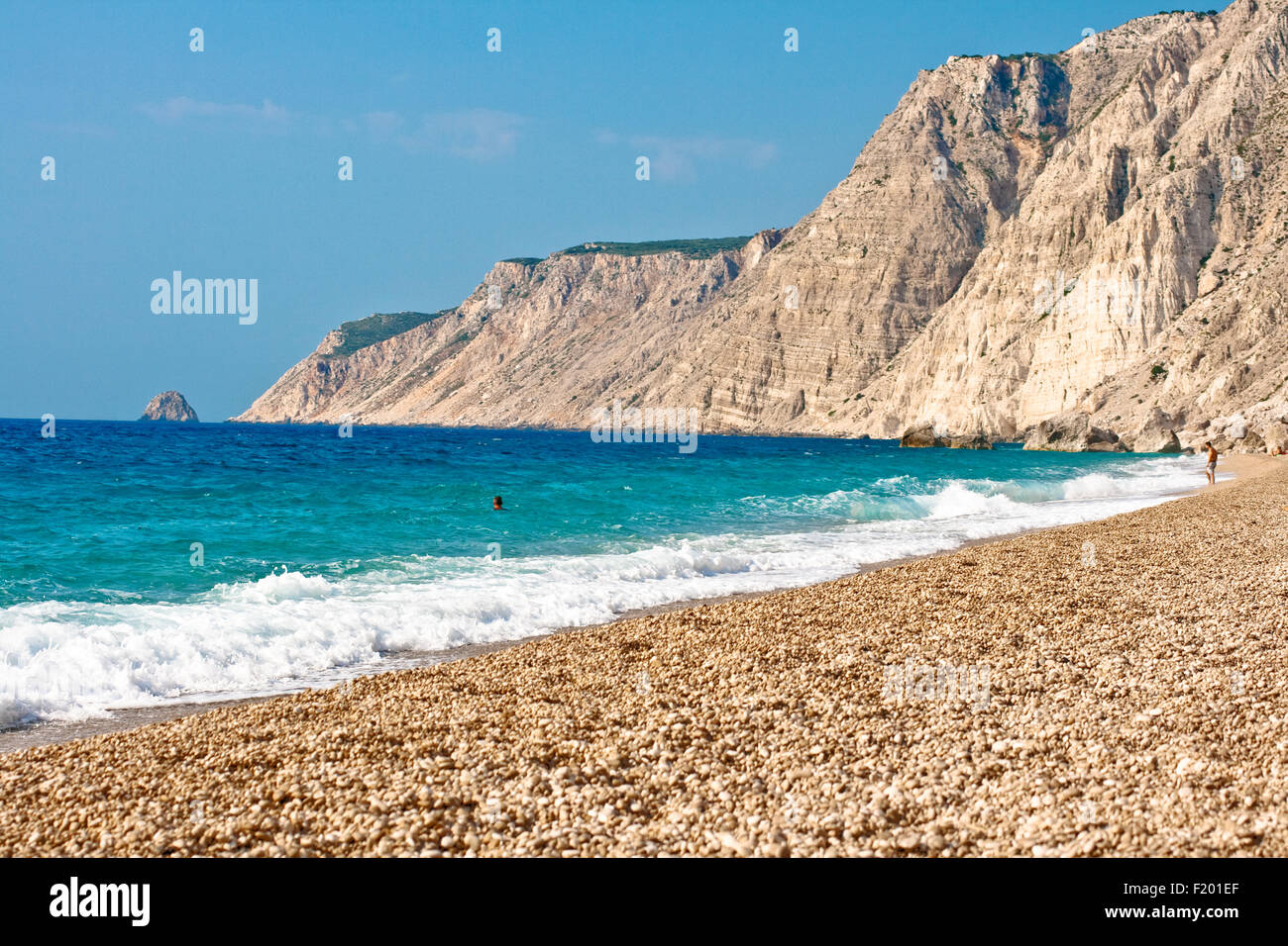 View of Platia Amos beach, Kefalonia - Greece Stock Photo - Alamy