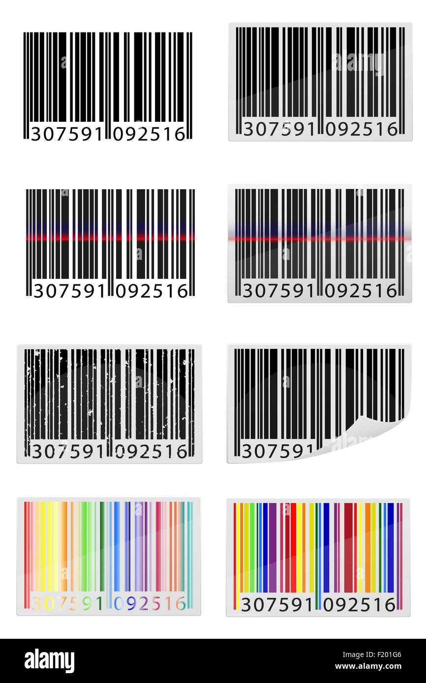 set icons barcode vector illustration isolated on white background ...