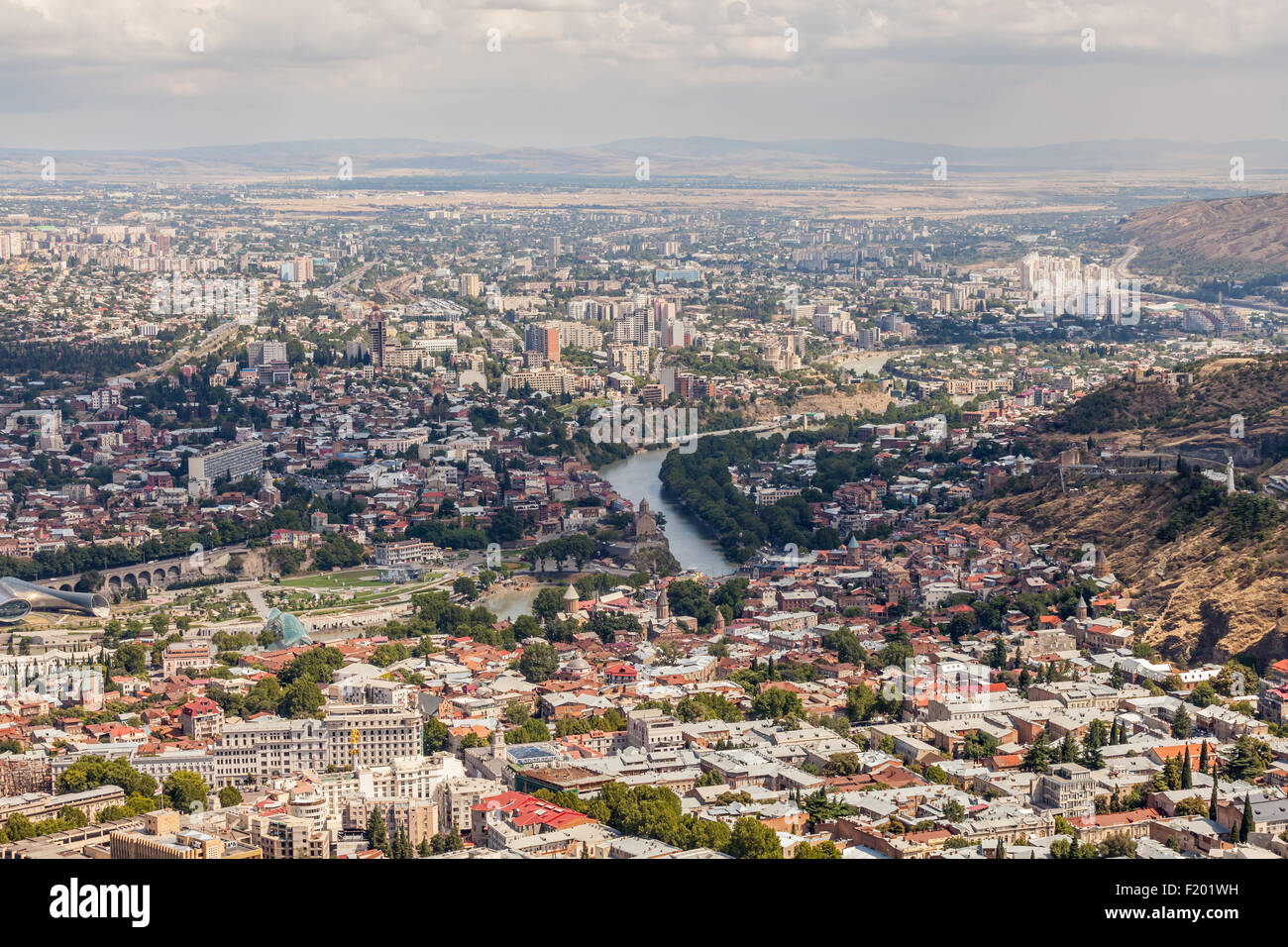 Beautiful panoramic view of Tbilisi at sunset Stock Photo - Alamy