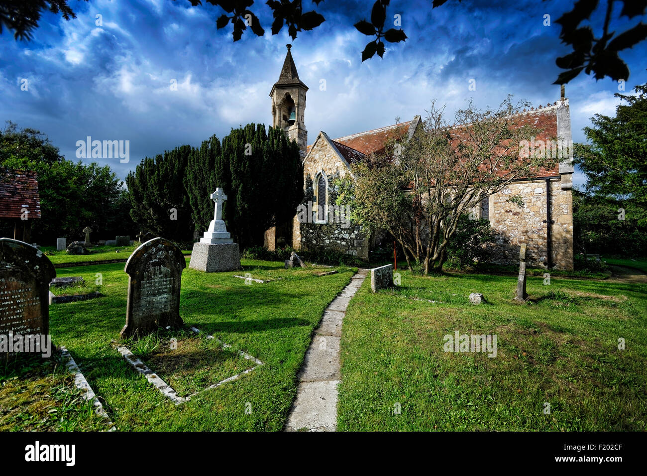 The new 1871 church at Thorley, Isle of Wight, 1 mile from the site of ...