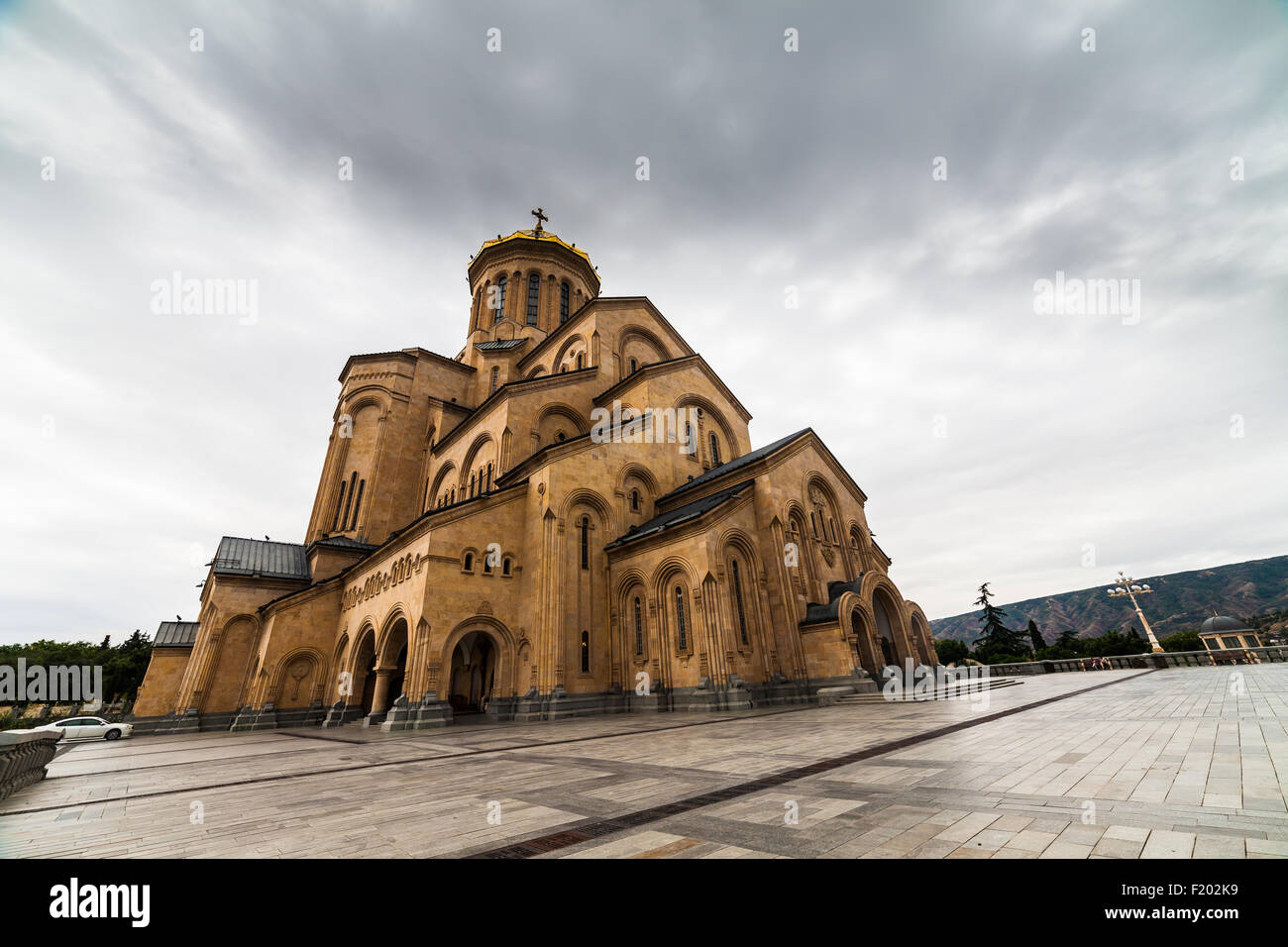 beautiful Tsminda Sameba Cathedral in Tbilisi, capital of Georgia Stock ...