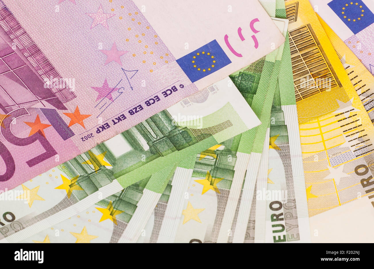 Different Euro banknotes isolated Stock Photo - Alamy
