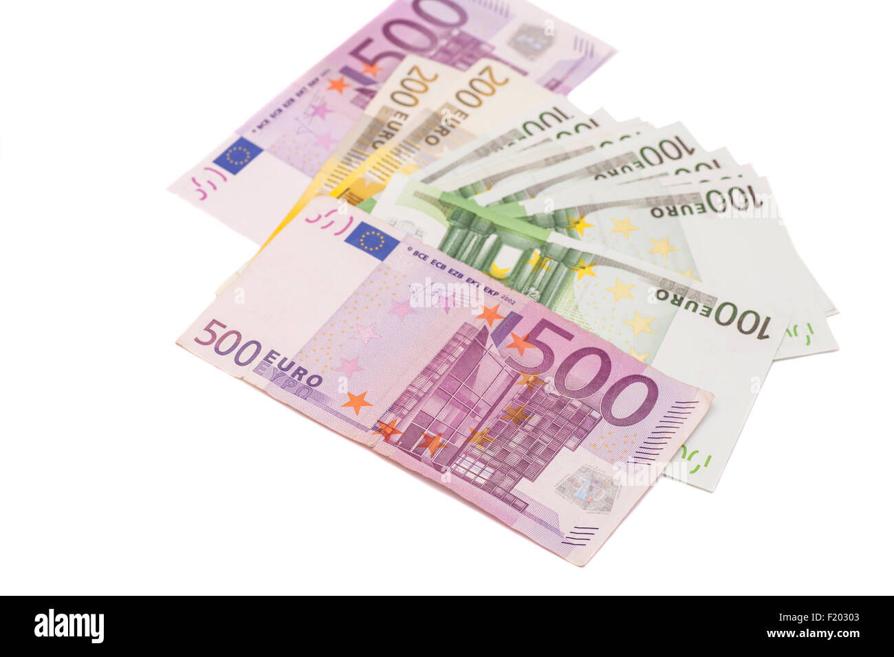Different Euro banknotes isolated Stock Photo - Alamy