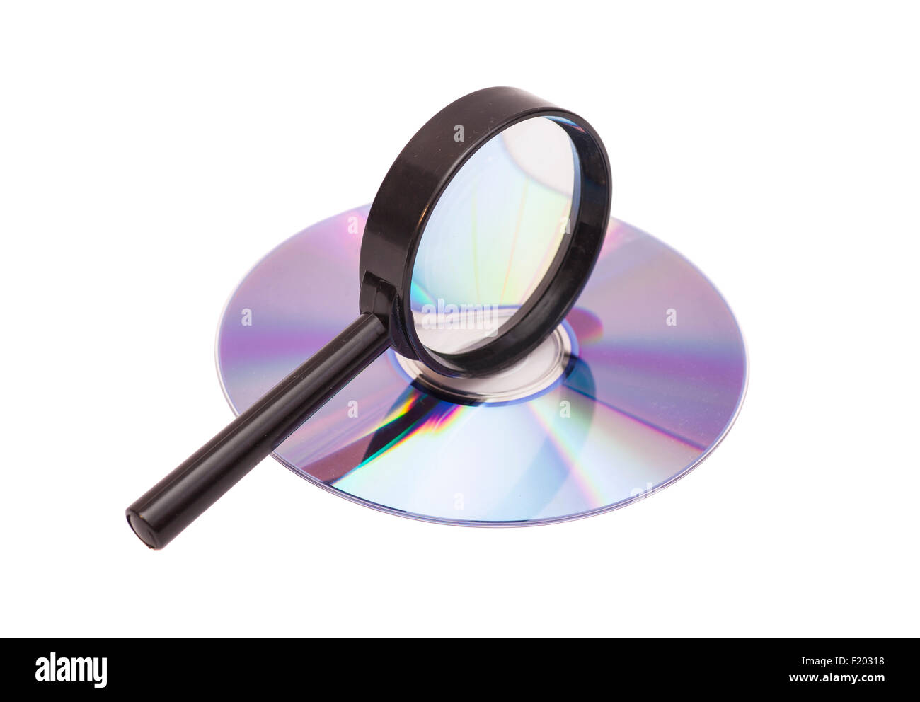 Magnifier glass and DVD Stock Photo - Alamy