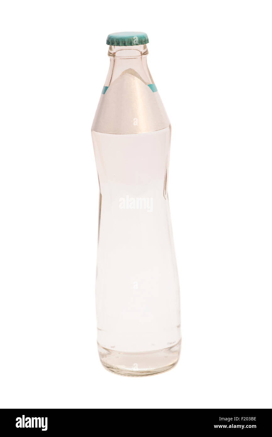 Glass water bottle isolated on white Stock Photo - Alamy