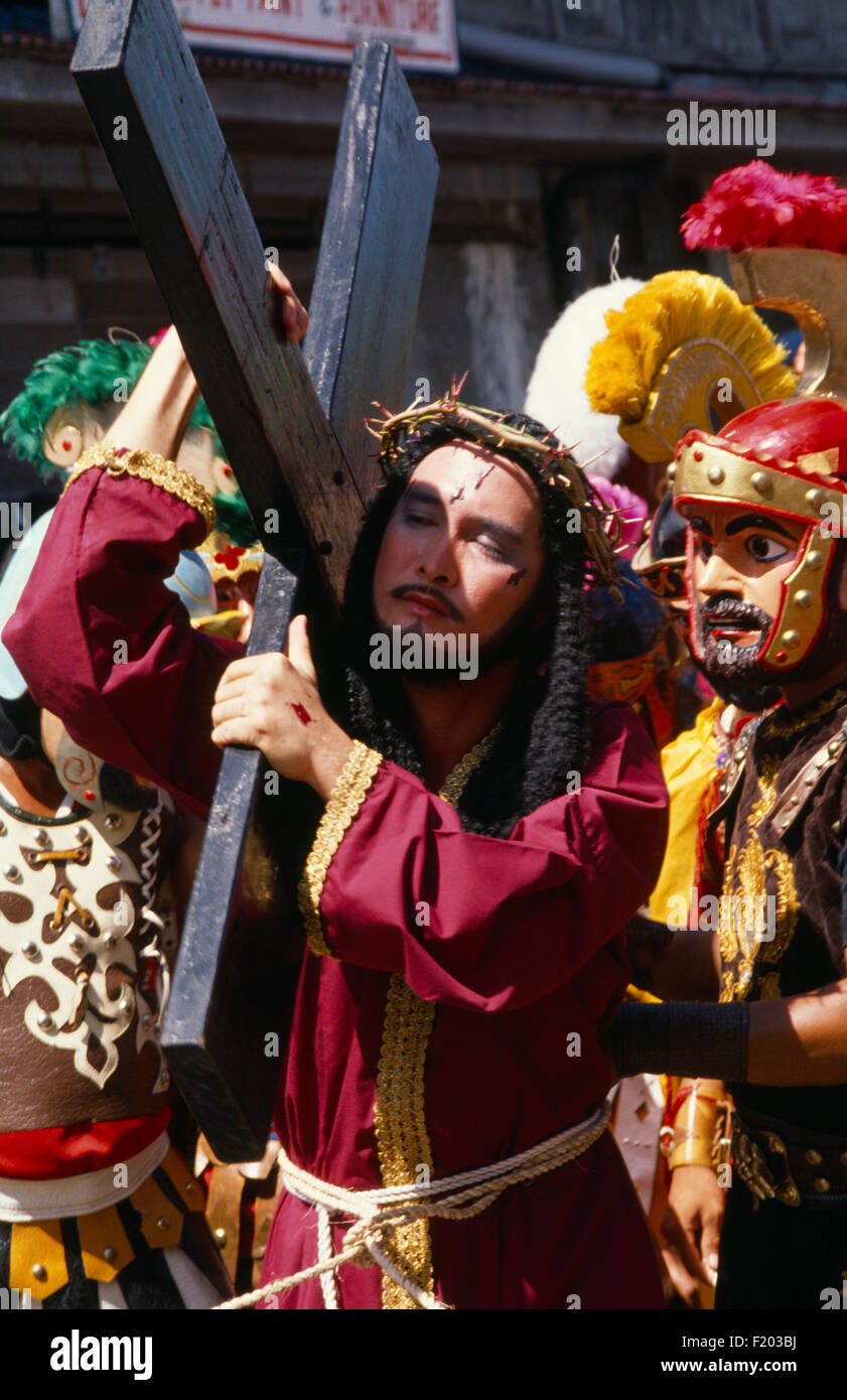Philippines, Marinduque Island, Religious procession re-enacting the ...