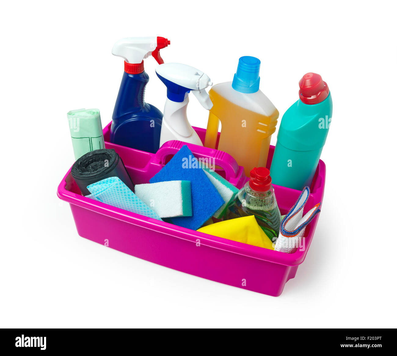 Cleaning Caddy fully loaded Stock Photo - Alamy