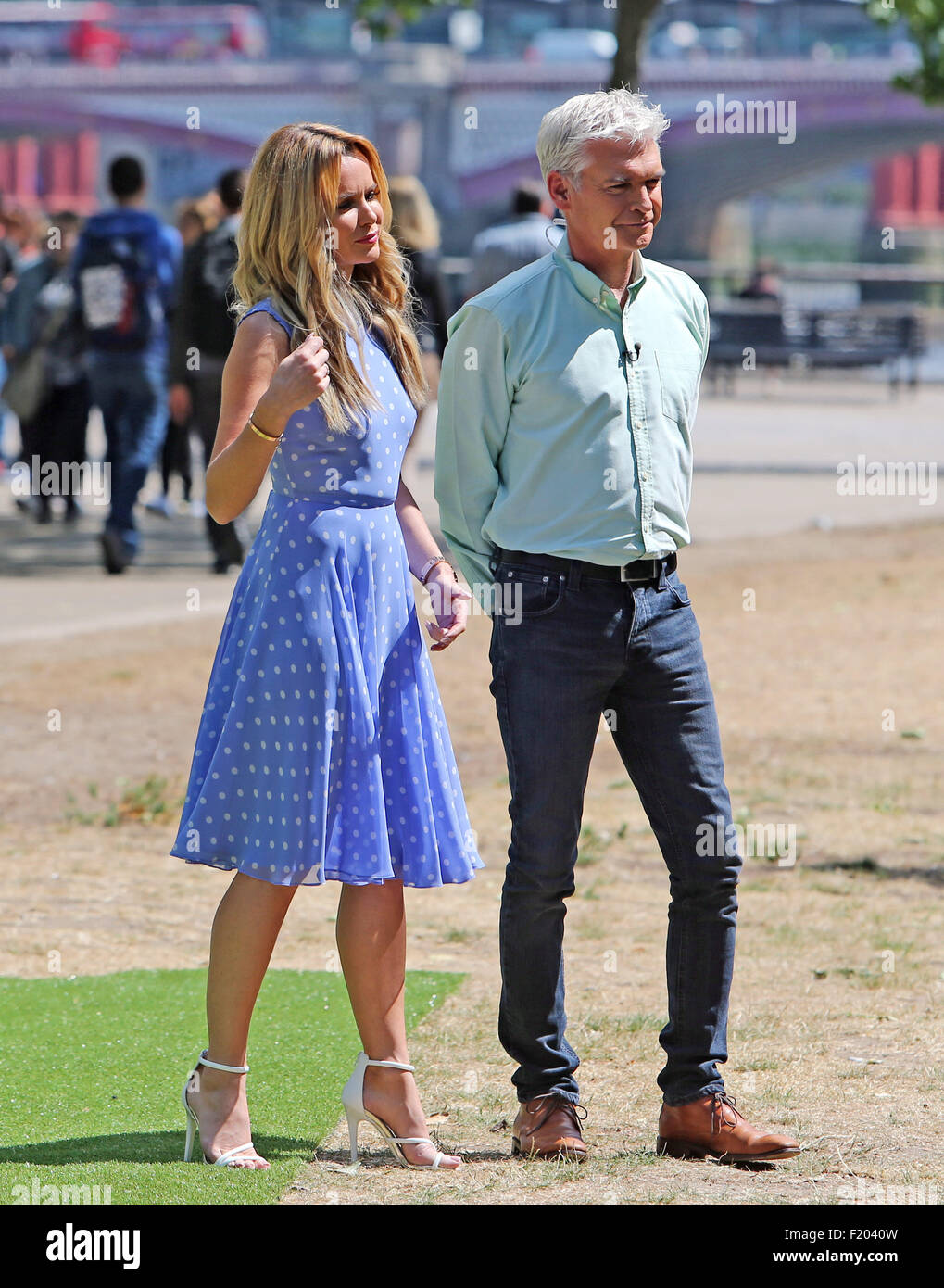 Amanda Holden and Phillip Schofield filming on the Southbank Featuring ...