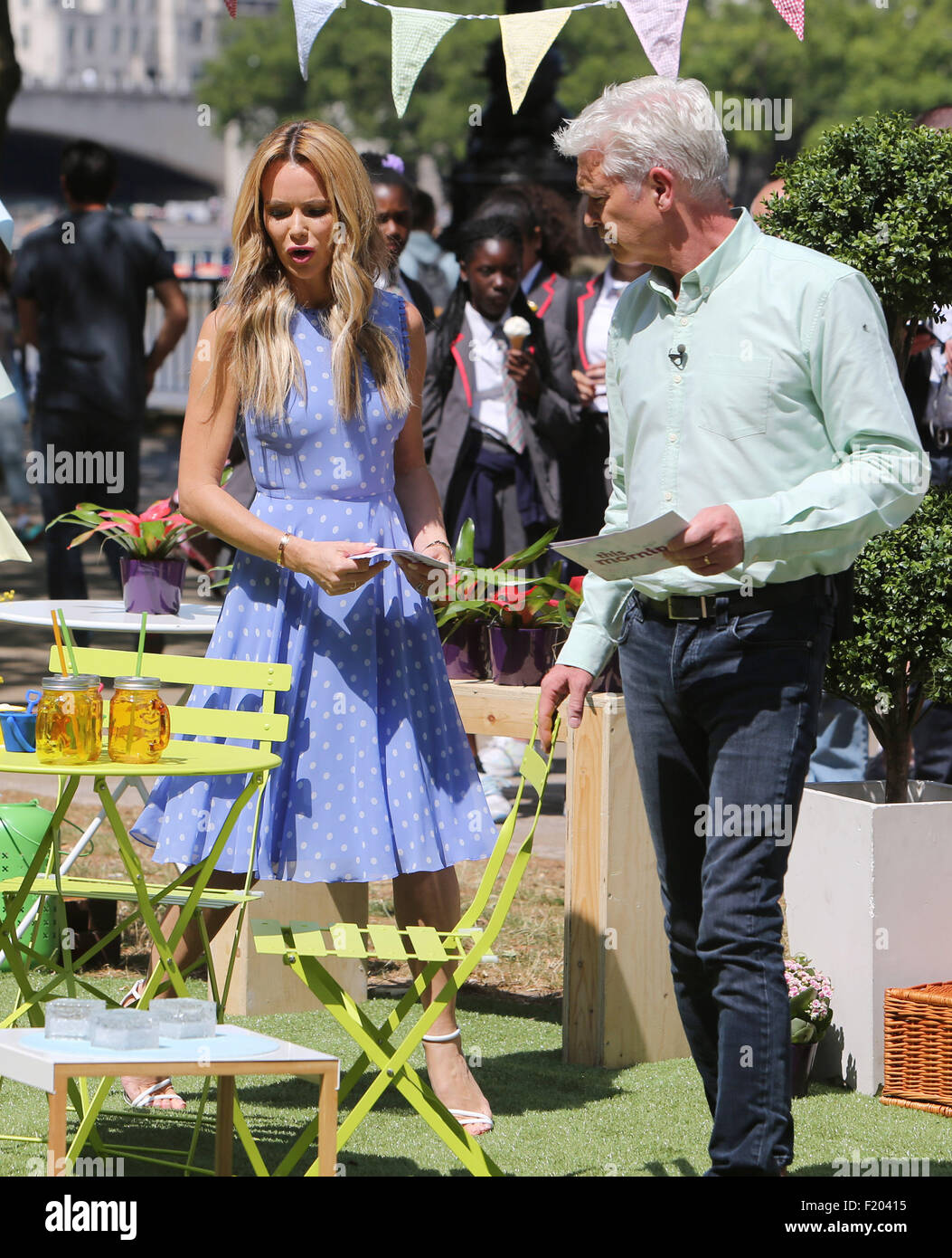 Amanda Holden and Phillip Schofield filming on the Southbank Featuring ...