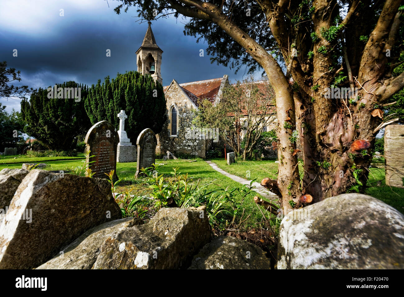 The new 1871 church at Thorley, Isle of Wight, 1 mile from the site of ...