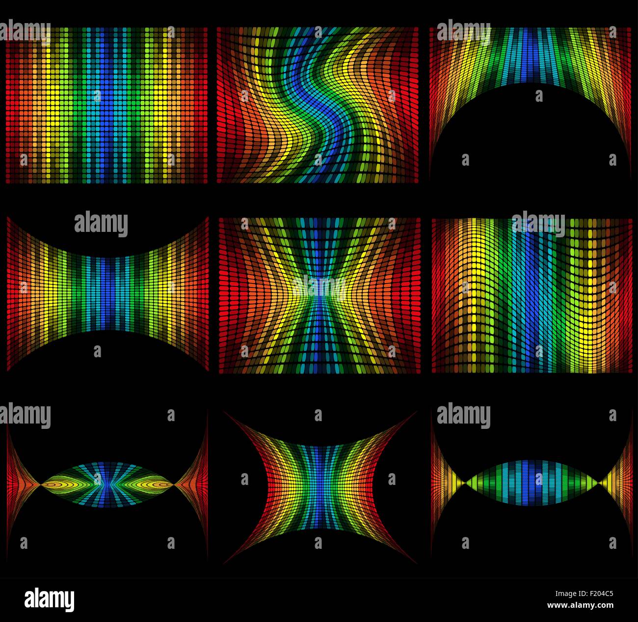 set abstract multicolored graphic equalizer vector illustration ...