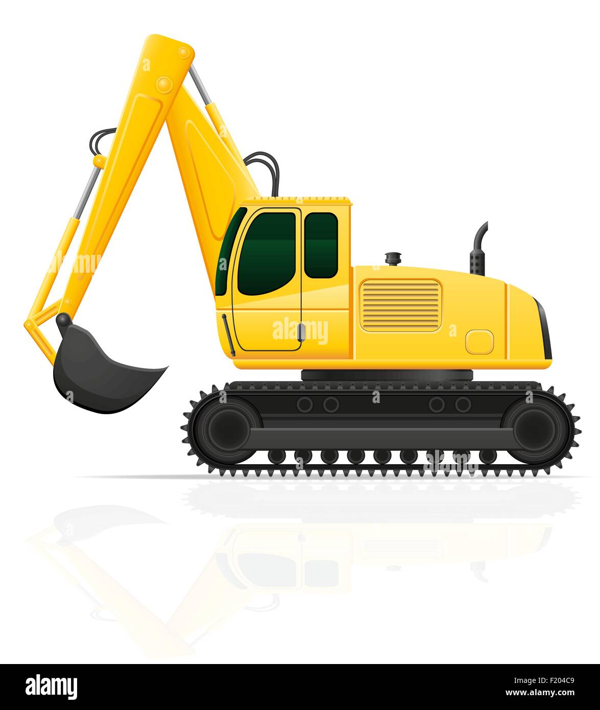 excavator for road works vector illustration isolated on white ...