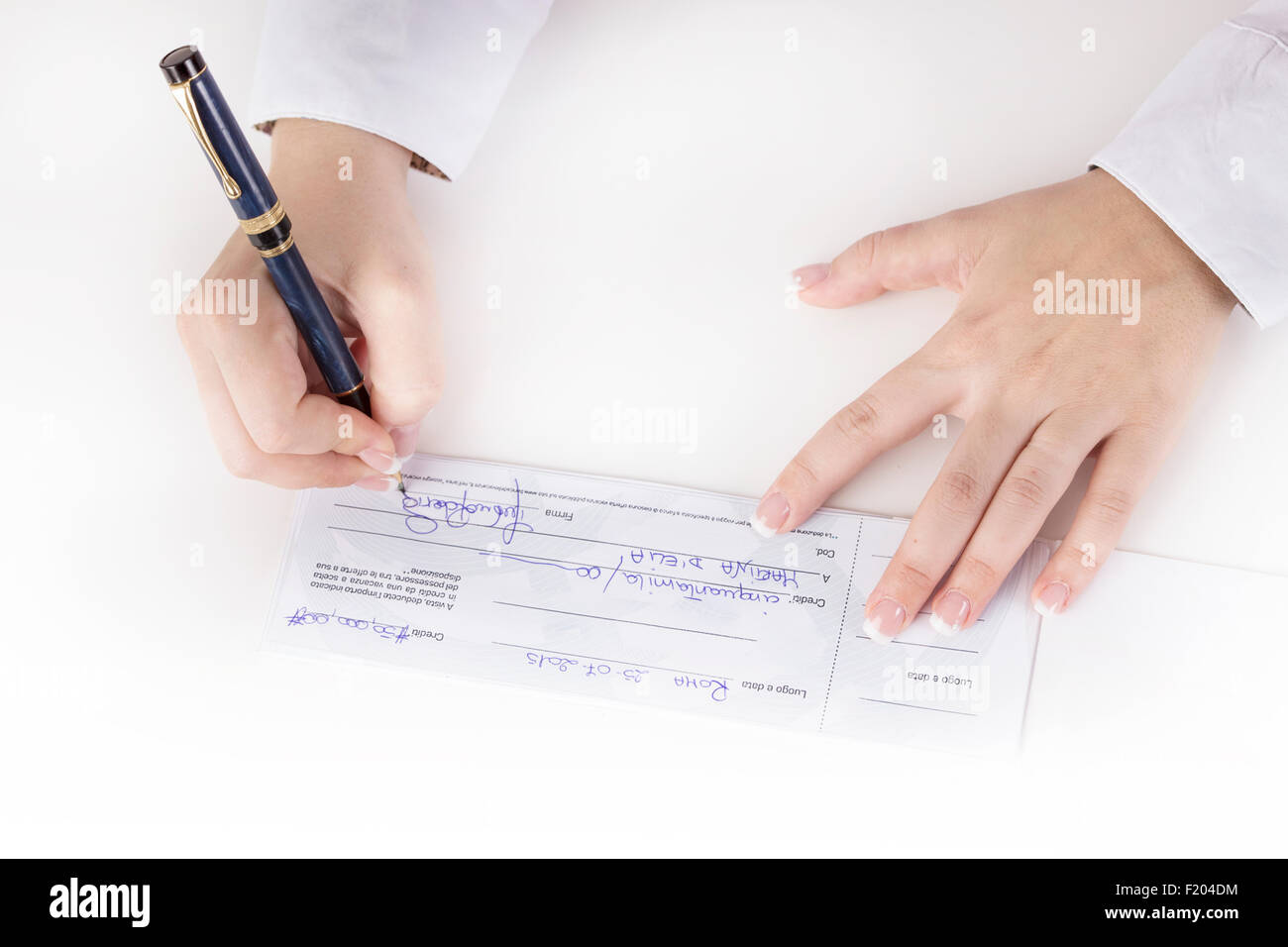partners signed a check Stock Photo - Alamy