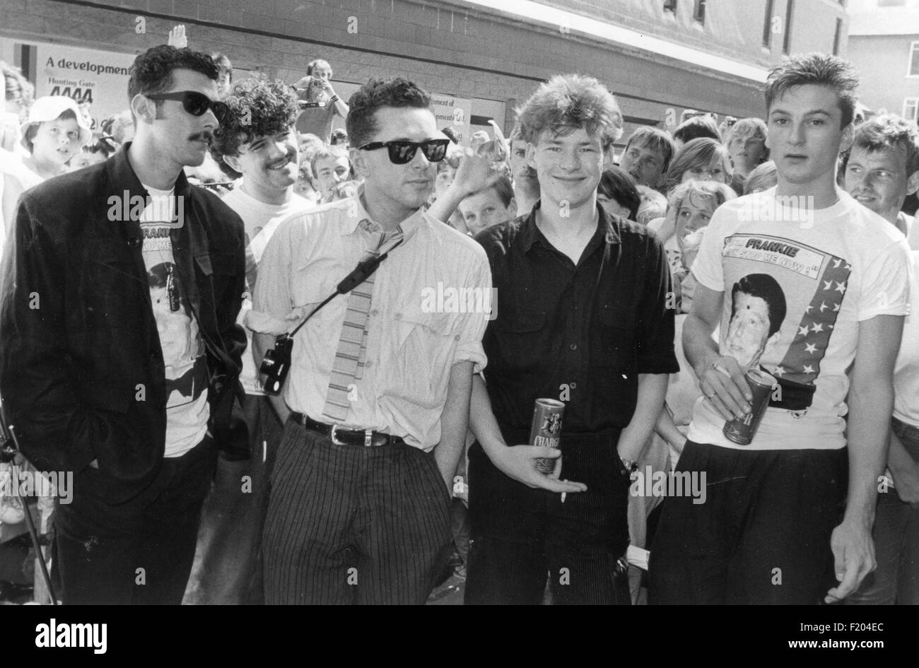 FRANKIE GOES TO HOLLYWOOD UK pop group in August 1986. From left: Paul ...