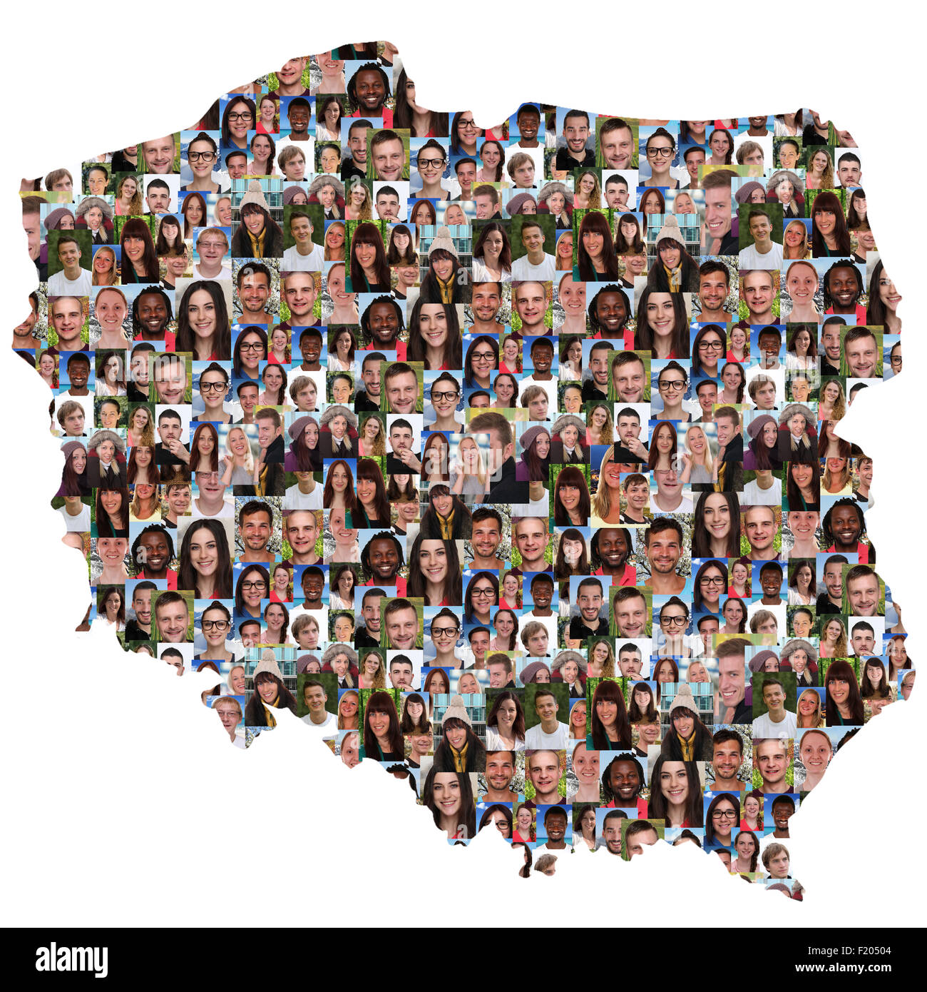 Poland map multicultural group of young people integration diversity ...