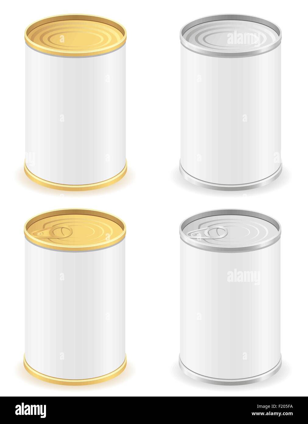 metal tin can set icons vector illustration isolated on white ...