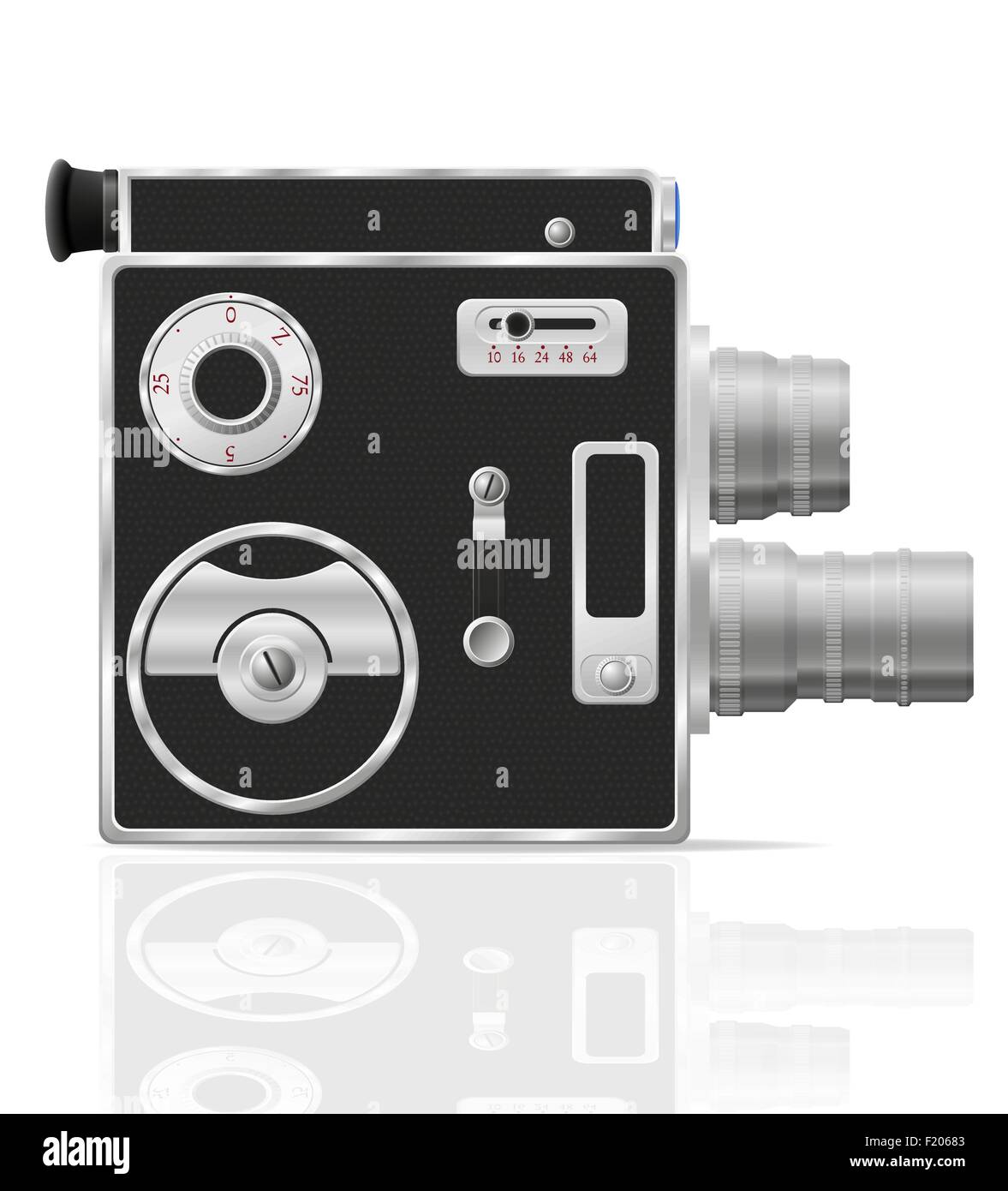 old retro vintage movie video camera vector illustration isolated on ...