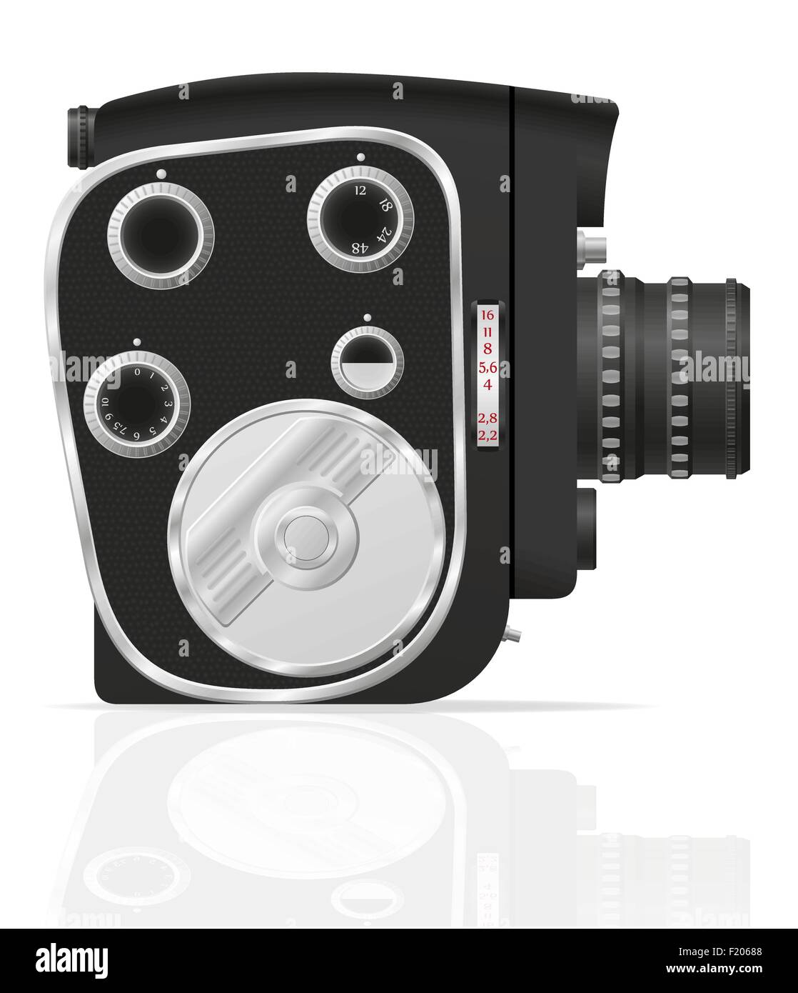 old retro vintage movie video camera vector illustration isolated on white background Stock ...