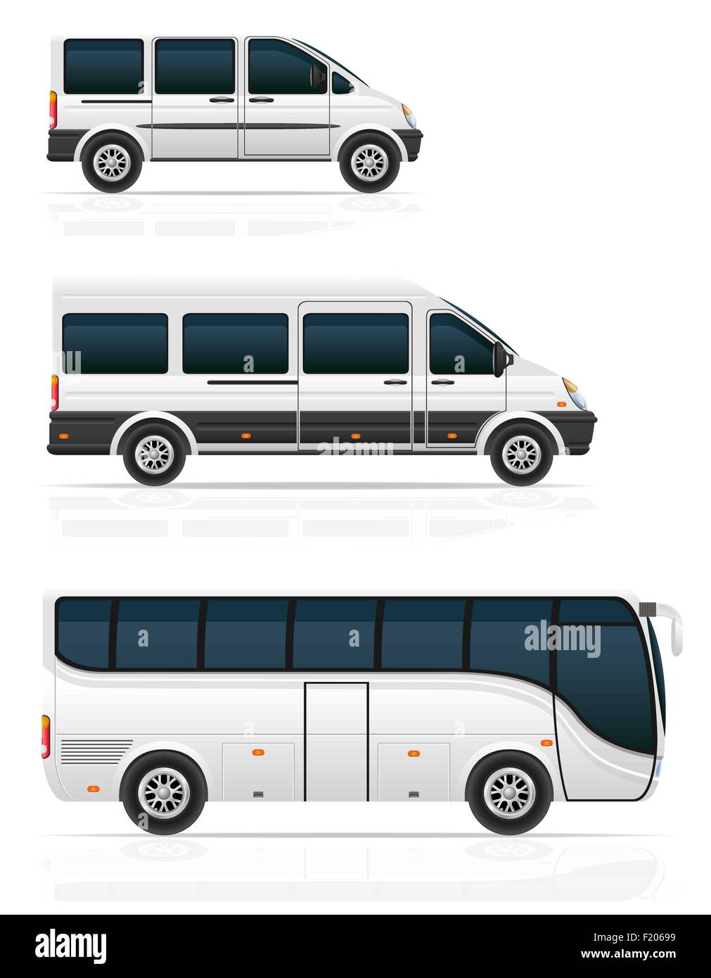 large and small buses for passenger transport vector illustration ...