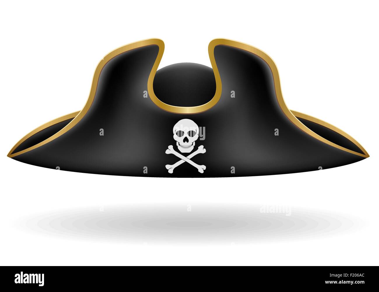 pirate hat tricorn vector illustration isolated on white background ...