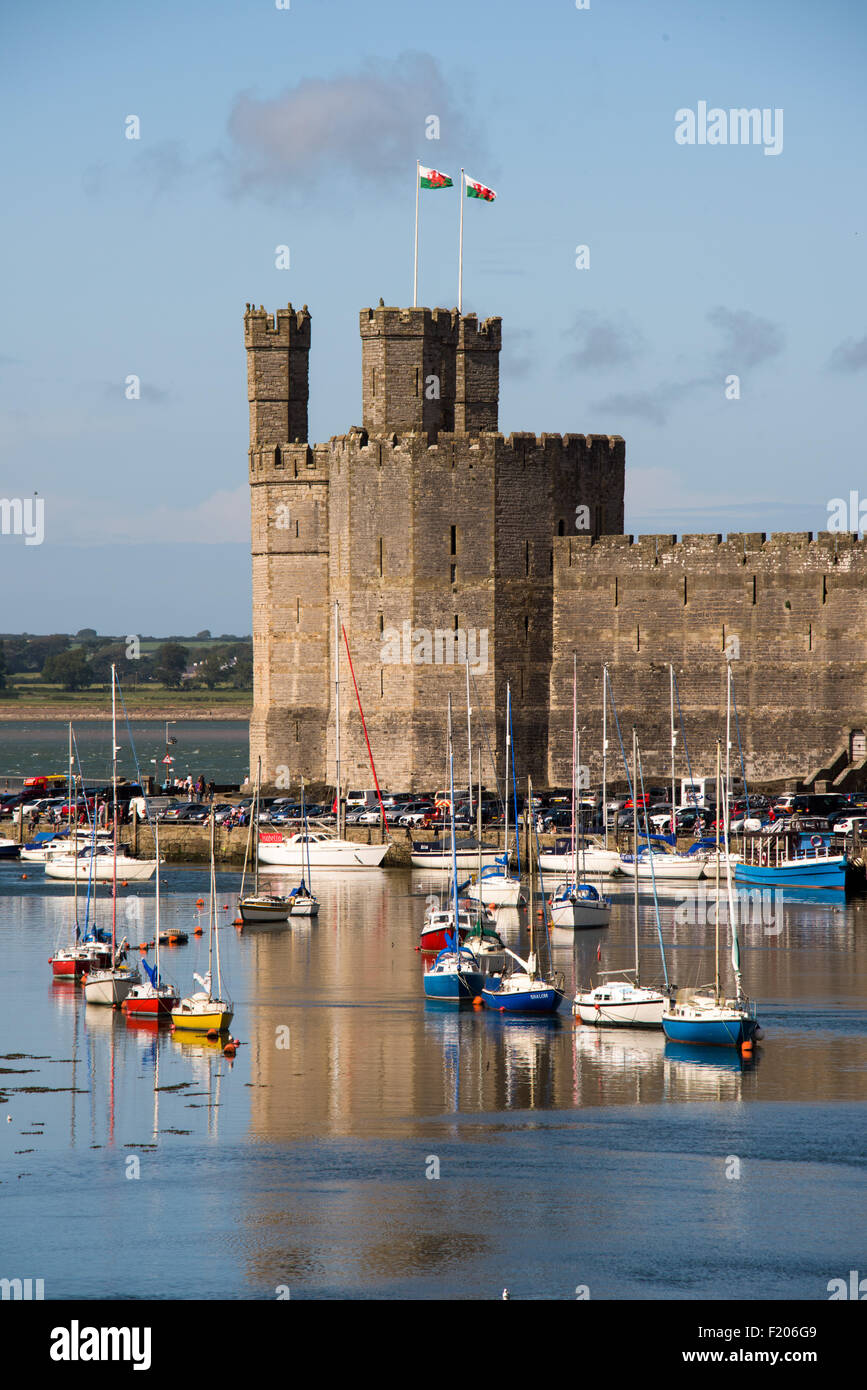Caernarfon Castle, North Wales,Gwynedd, UK Stock Photo - Alamy