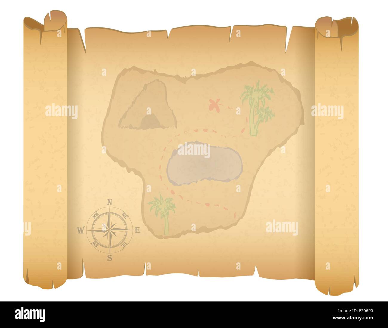pirate treasure map vector illustration isolated on white background ...