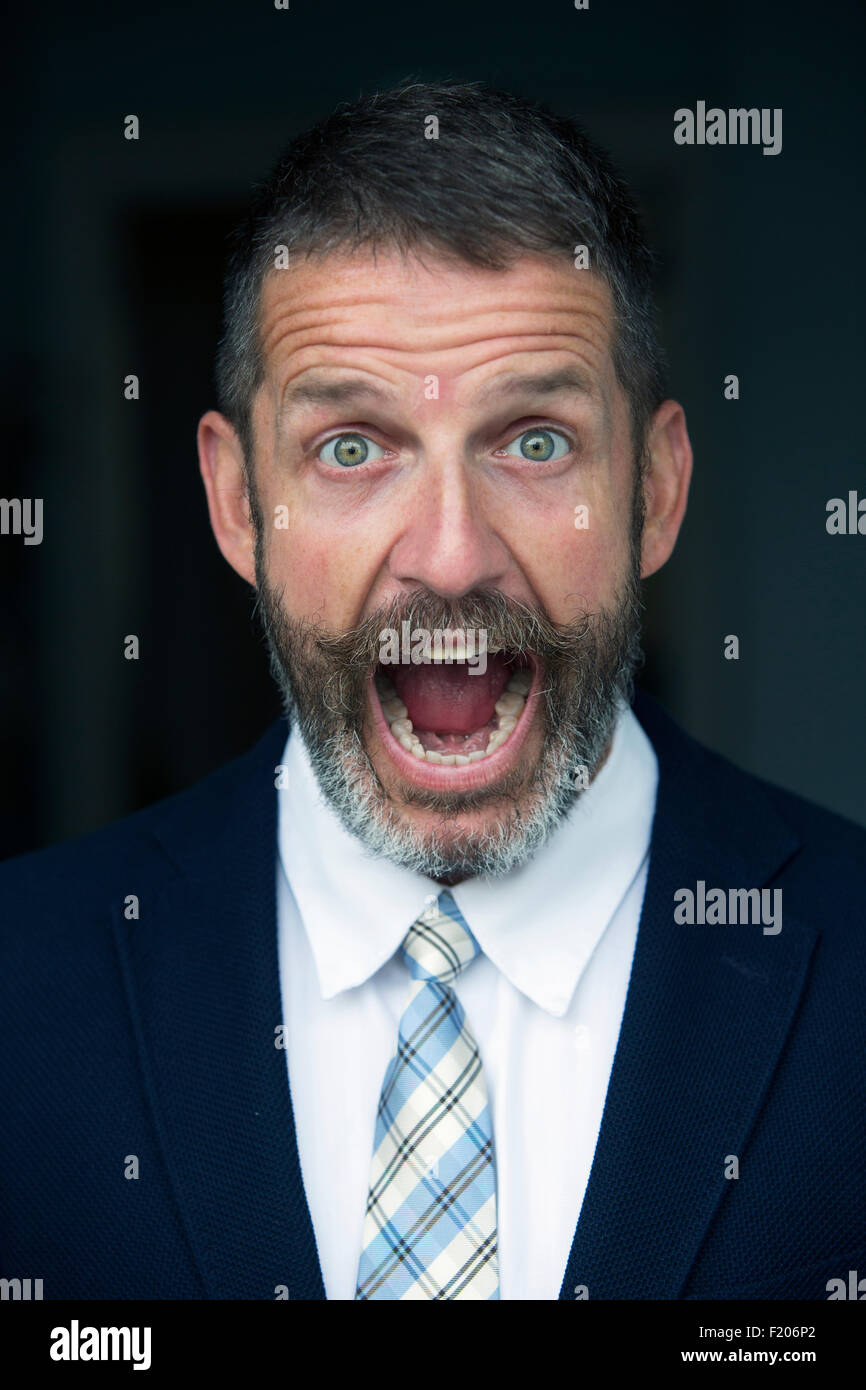 Portrait screaming businessman hi-res stock photography and images - Alamy