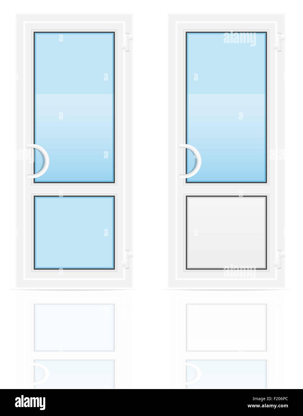 plastic transparent doors vector illustration isolated on white ...