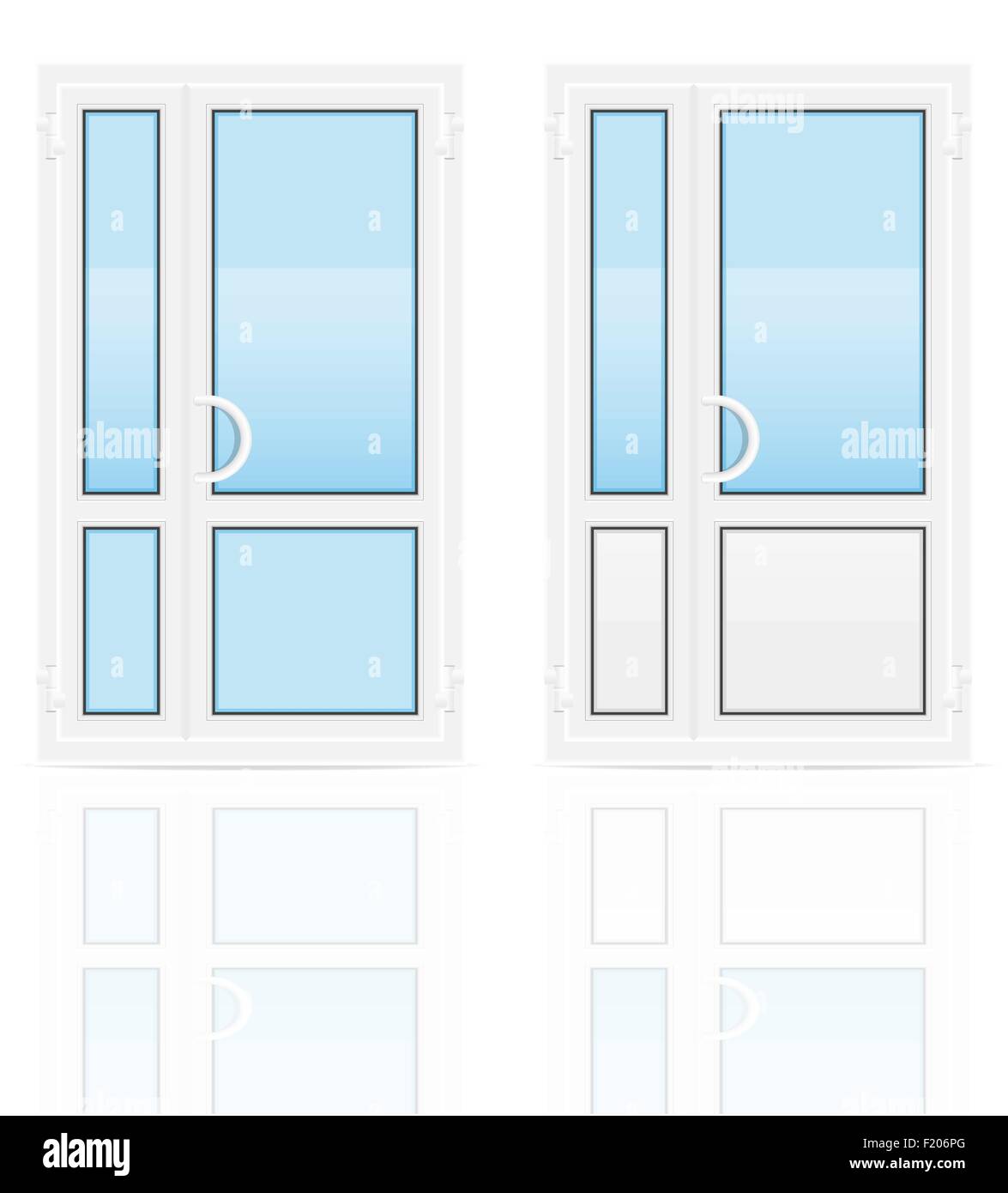 plastic transparent doors vector illustration isolated on white ...