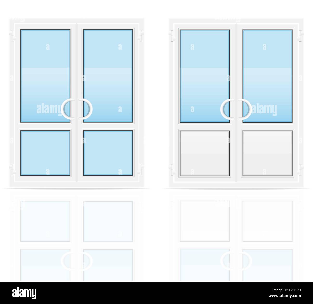 plastic transparent doors vector illustration isolated on white ...