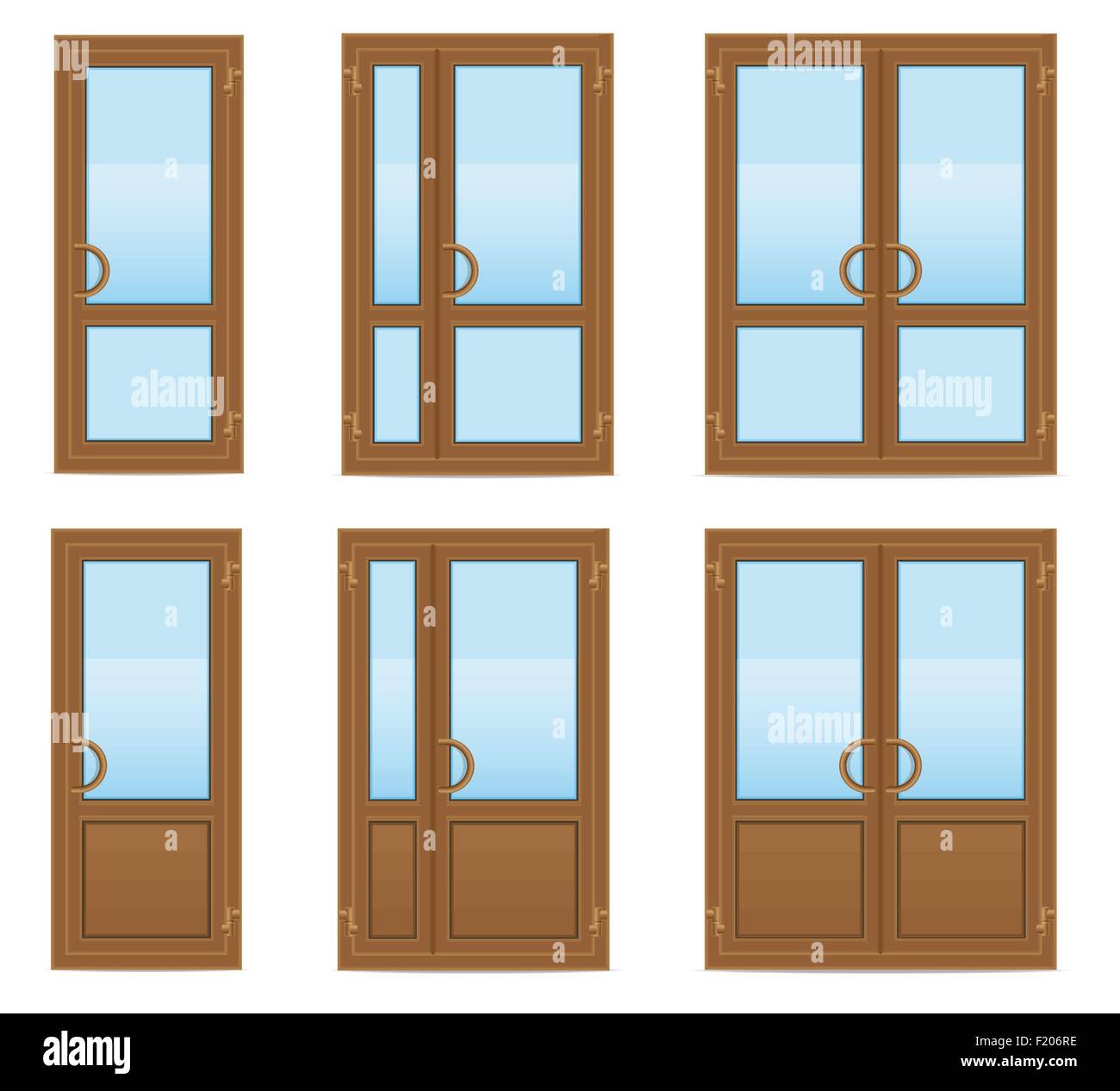 brown plastic transparent doors vector illustration isolated on white ...