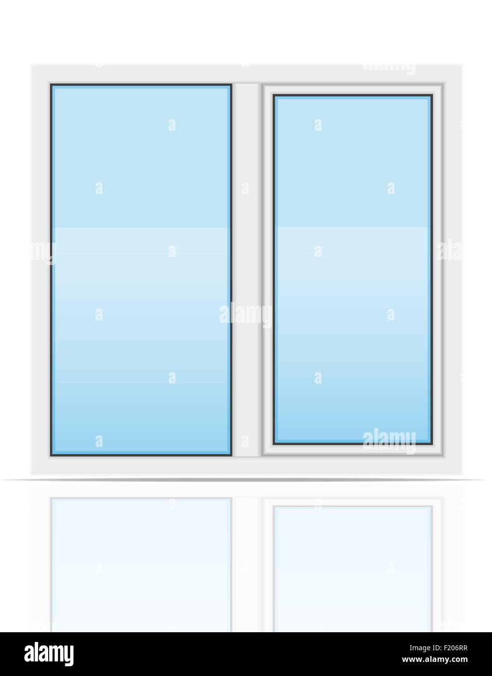 plastic transparent window view outdoors vector illustration isolated ...
