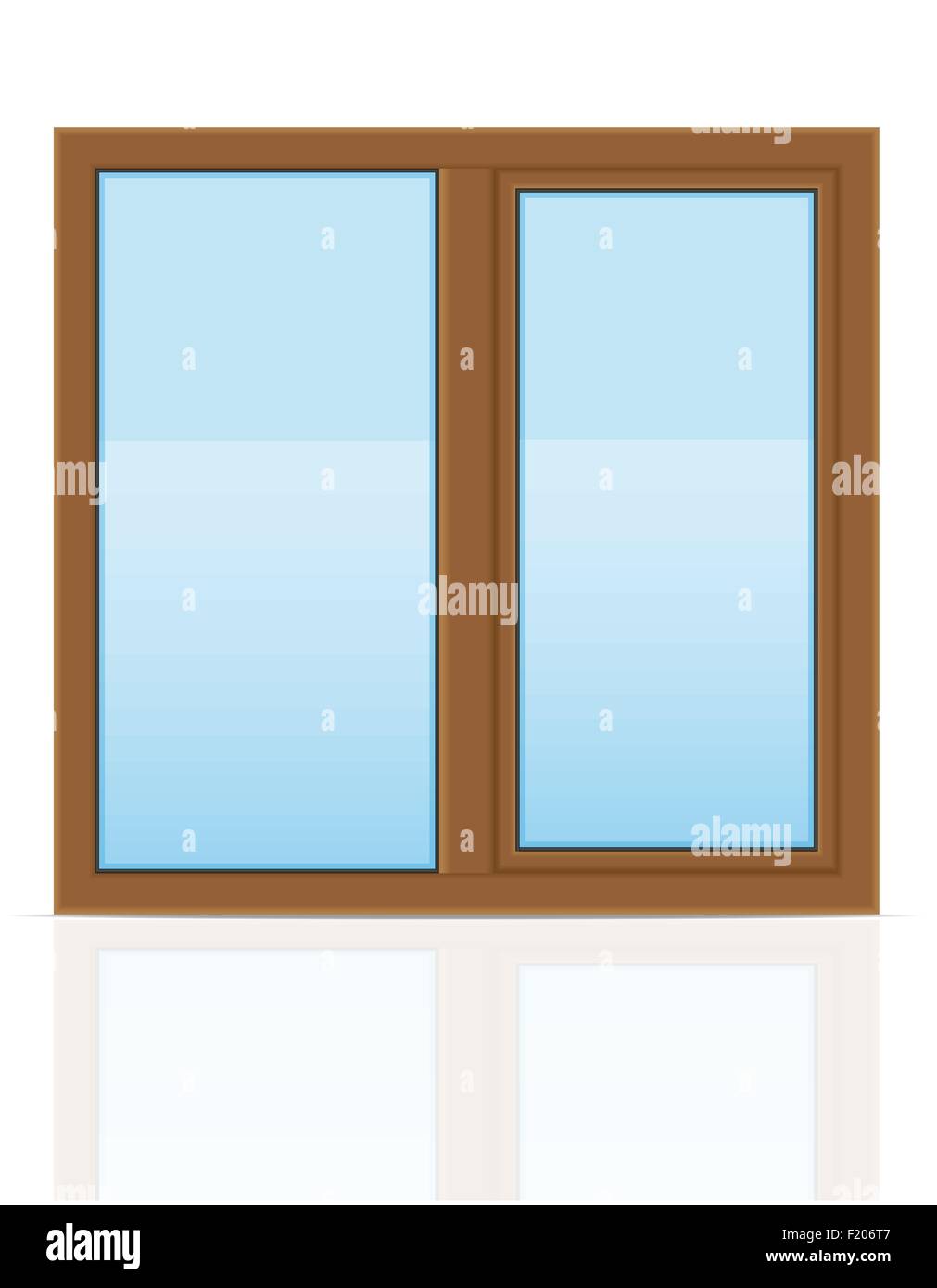 brown plastic transparent window view outdoors vector illustration ...