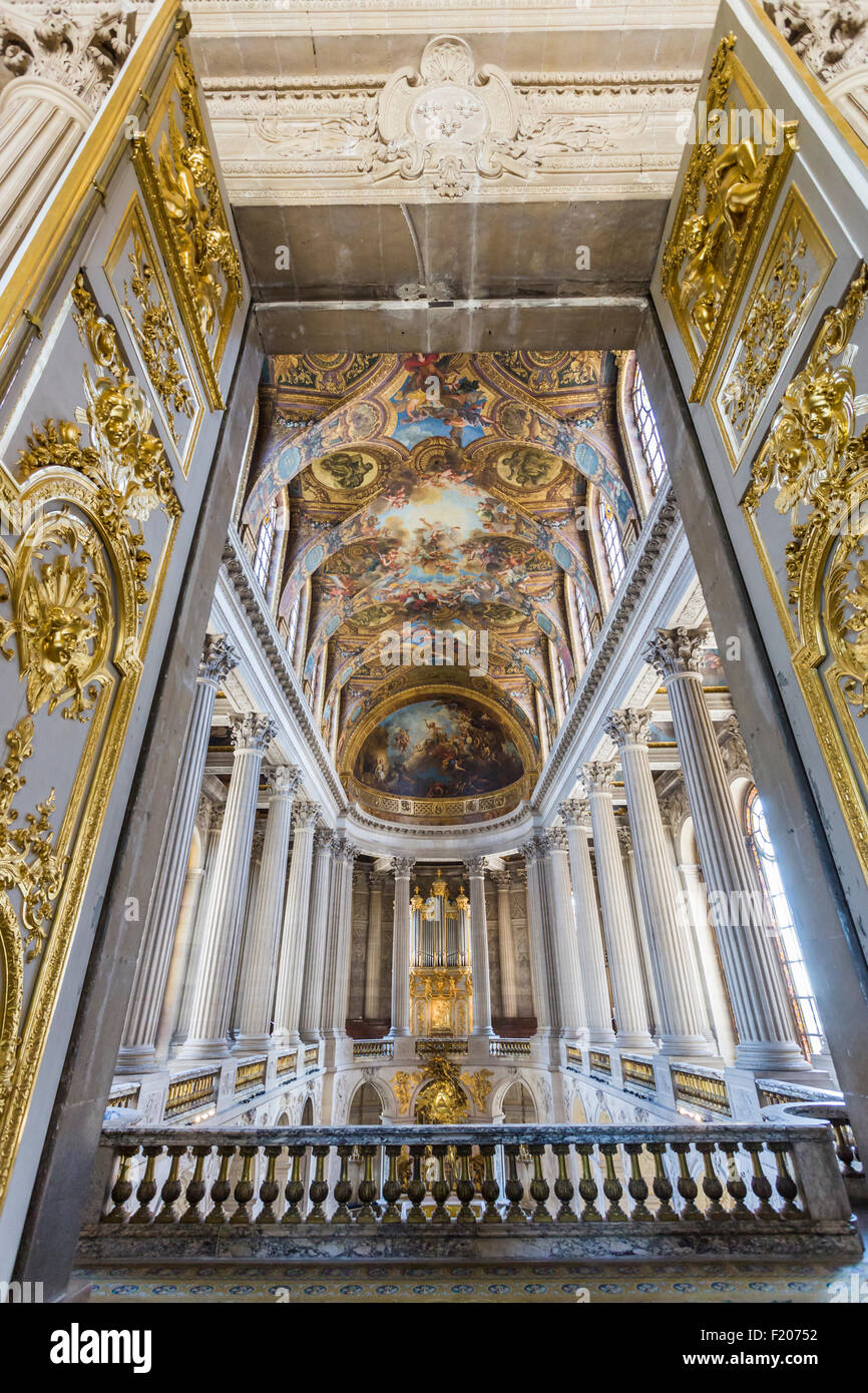 Royal Chapel (Chapelle Royale) with pillars and painted ceiling, Palace ...