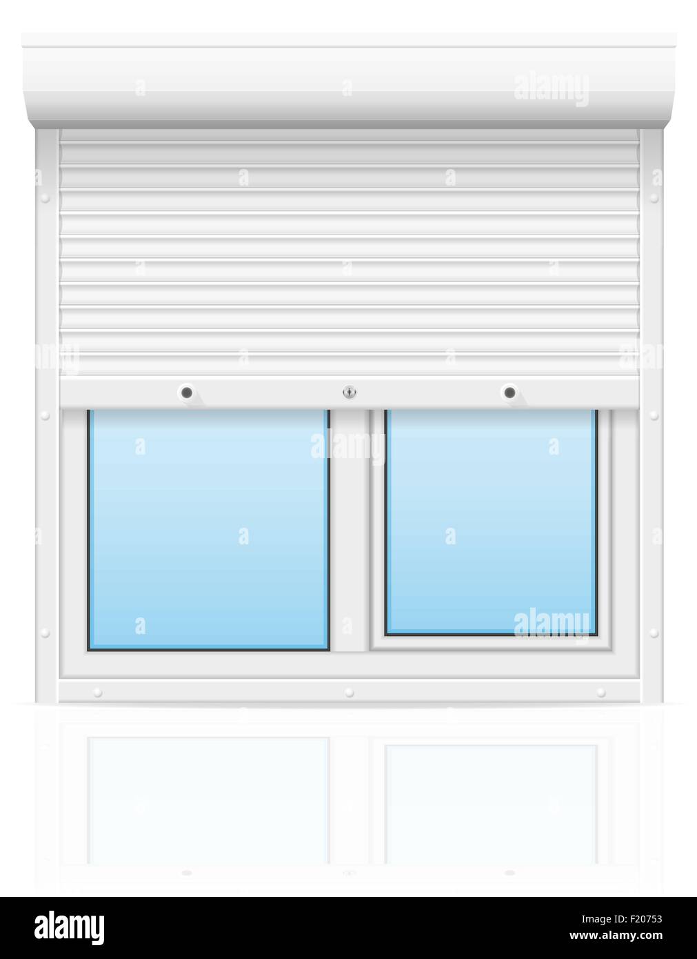plastic window with rolling shutters vector illustration isolated on ...