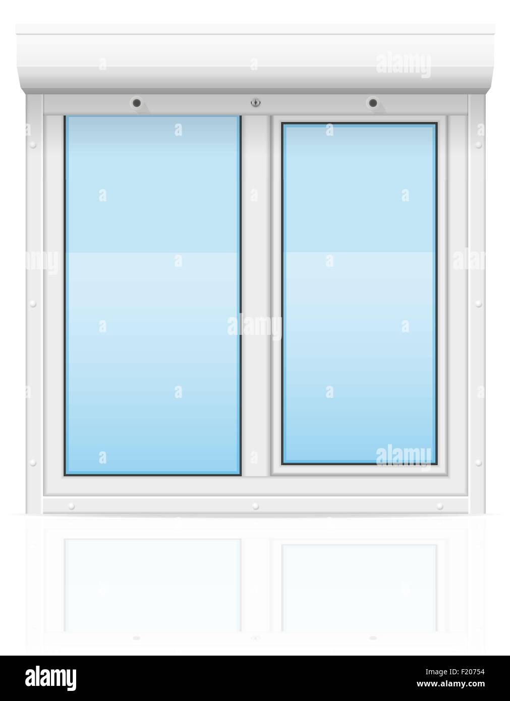 plastic window with rolling shutters vector illustration isolated on ...