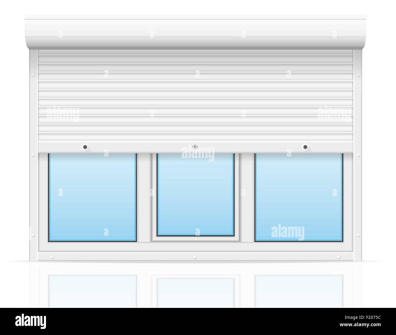 plastic window with rolling shutters vector illustration isolated on ...