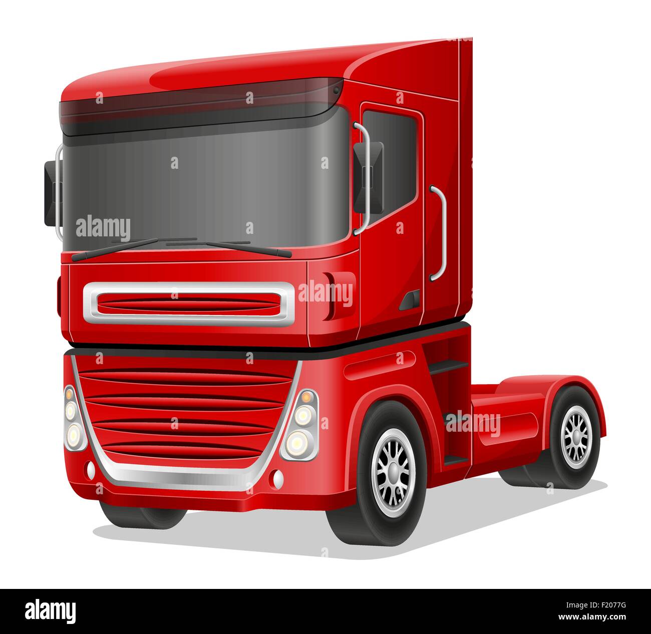 big red truck vector illustration isolated on white background Stock ...