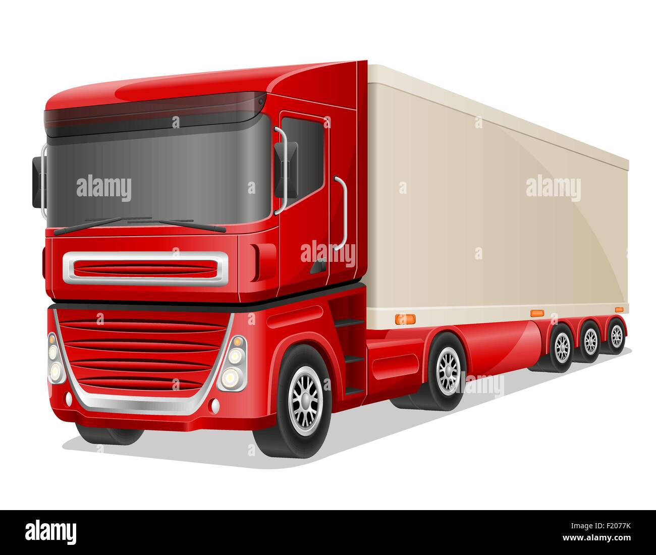 big red truck vector illustration isolated on white background Stock ...