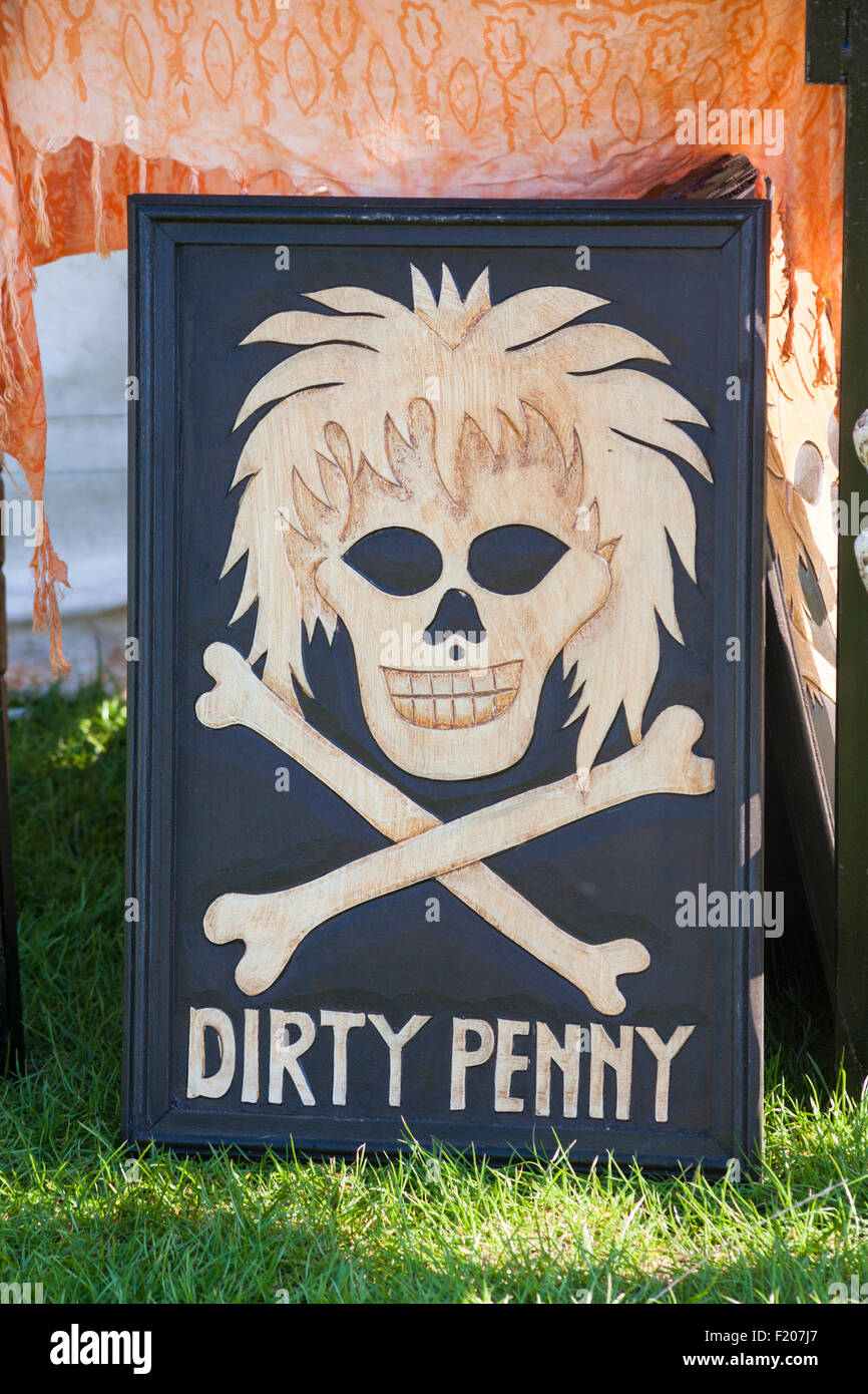 Dirty penny for sale on stall at Poole Thai Festival, Dorset, UK in ...