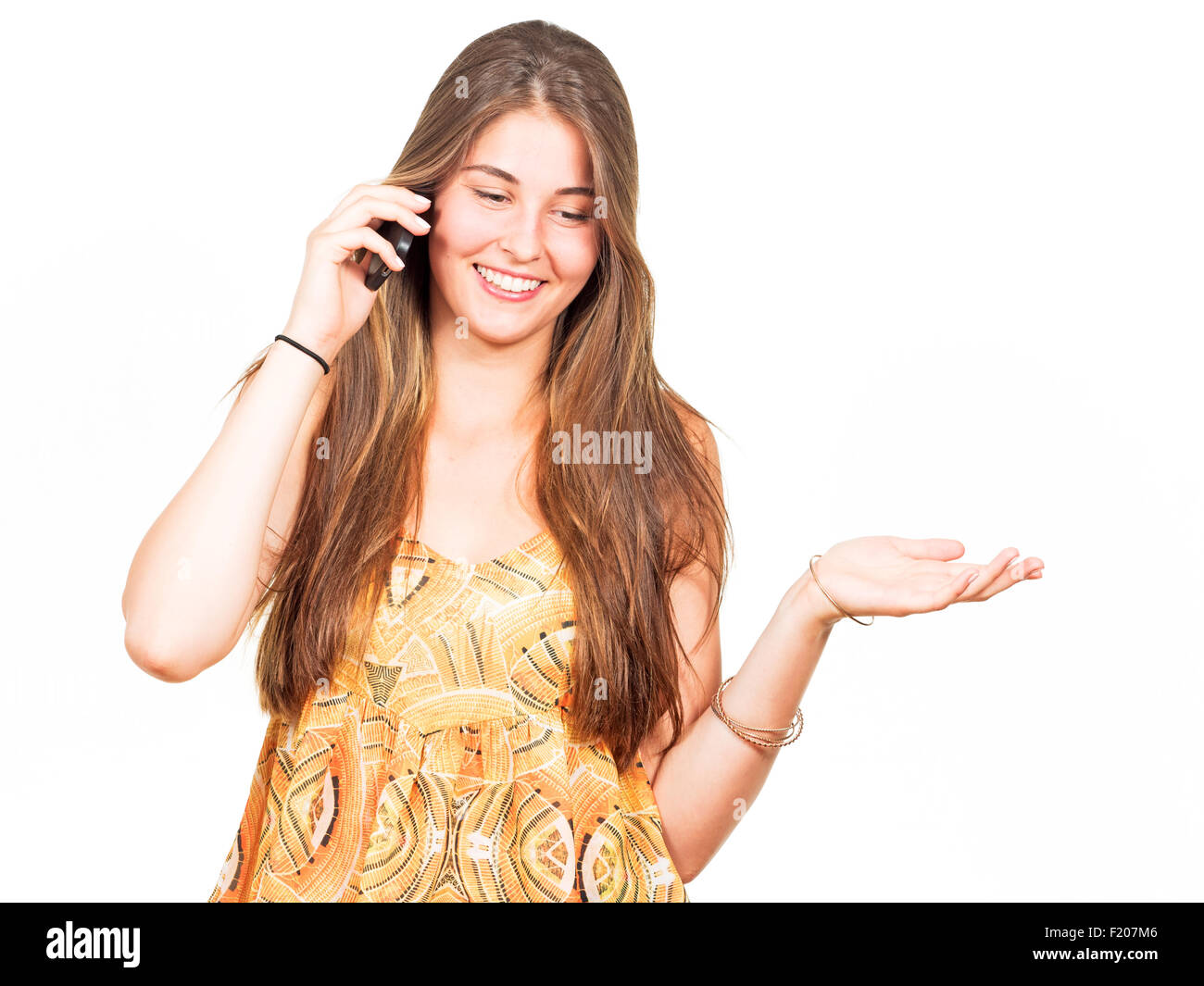junge Frau telefoniert Stock Photo - Alamy