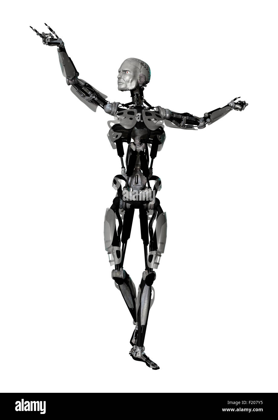 3D digital render of a male cyborg isolated on white background Stock ...