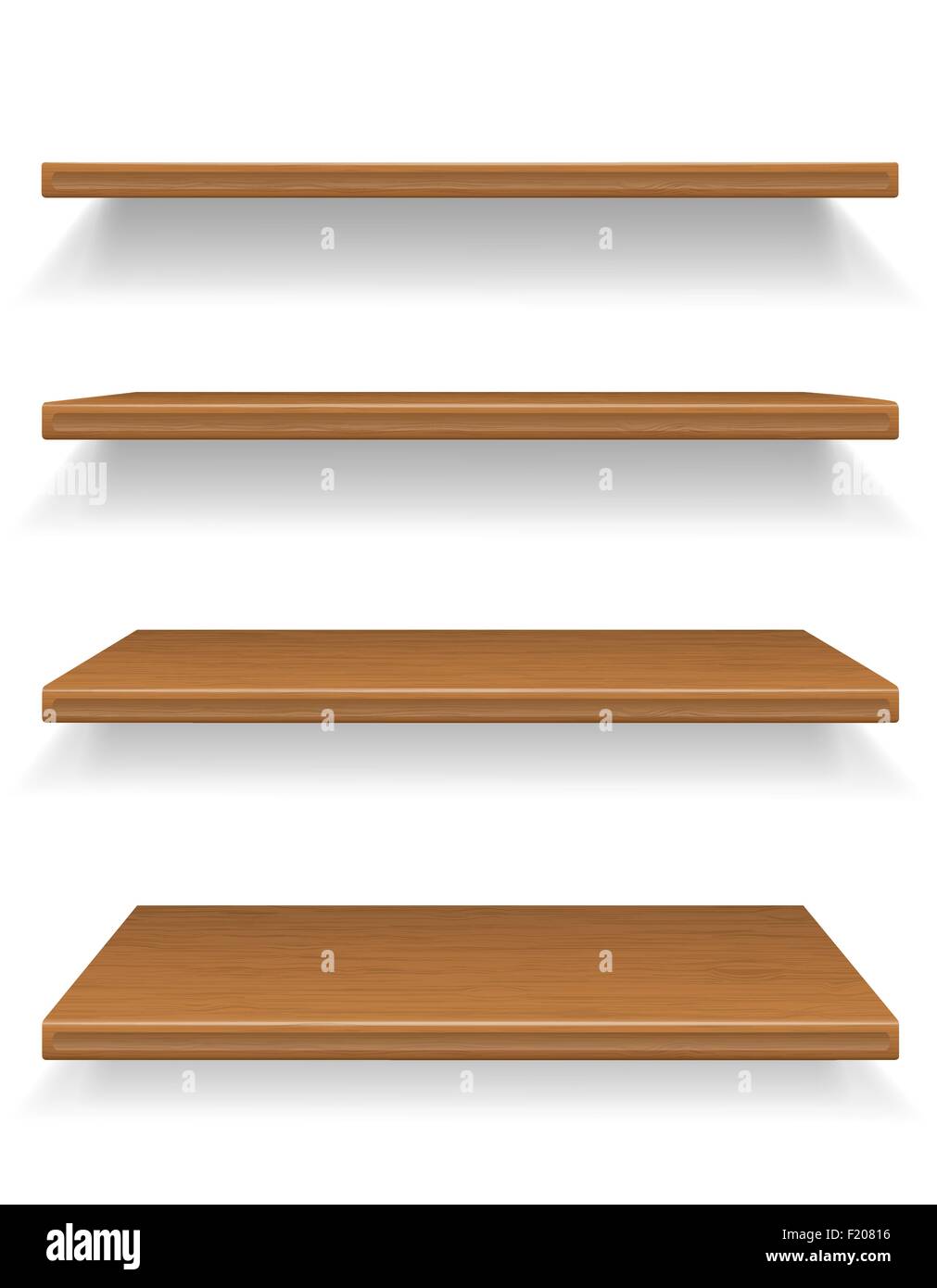 wooden shelves vector illustration isolated on white background Stock ...