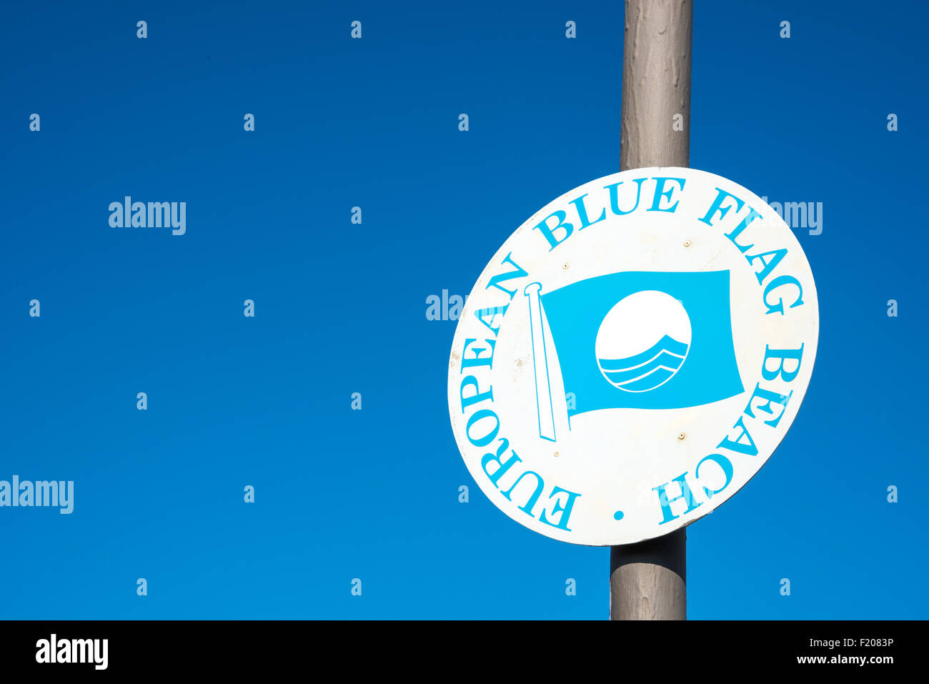 European blue flag Beach sign at barmouth gwynedd Wales UK Stock Photo ...
