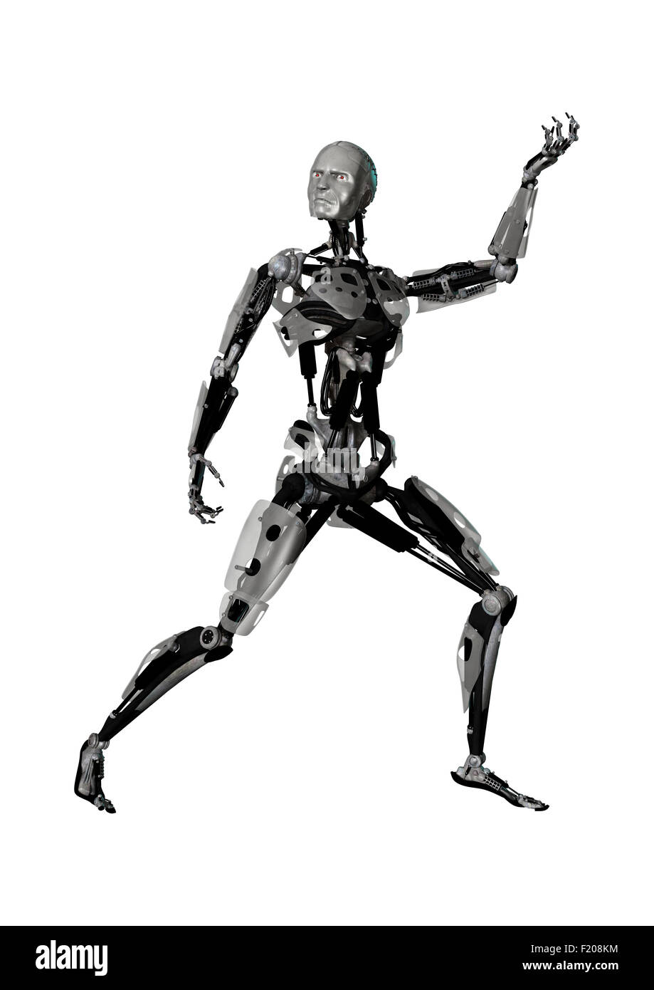 3D digital render of a male cyborg isolated on white background Stock ...