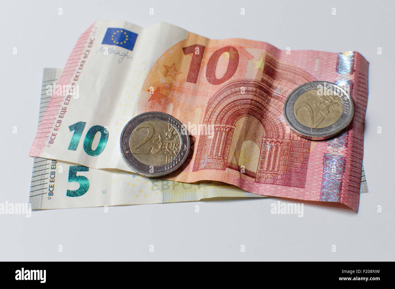 Coins and bank notes of europe money Stock Photo - Alamy