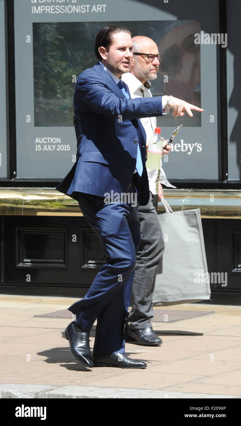 James Stunt seen leaving Sotheby's in London Featuring: James Stunt ...