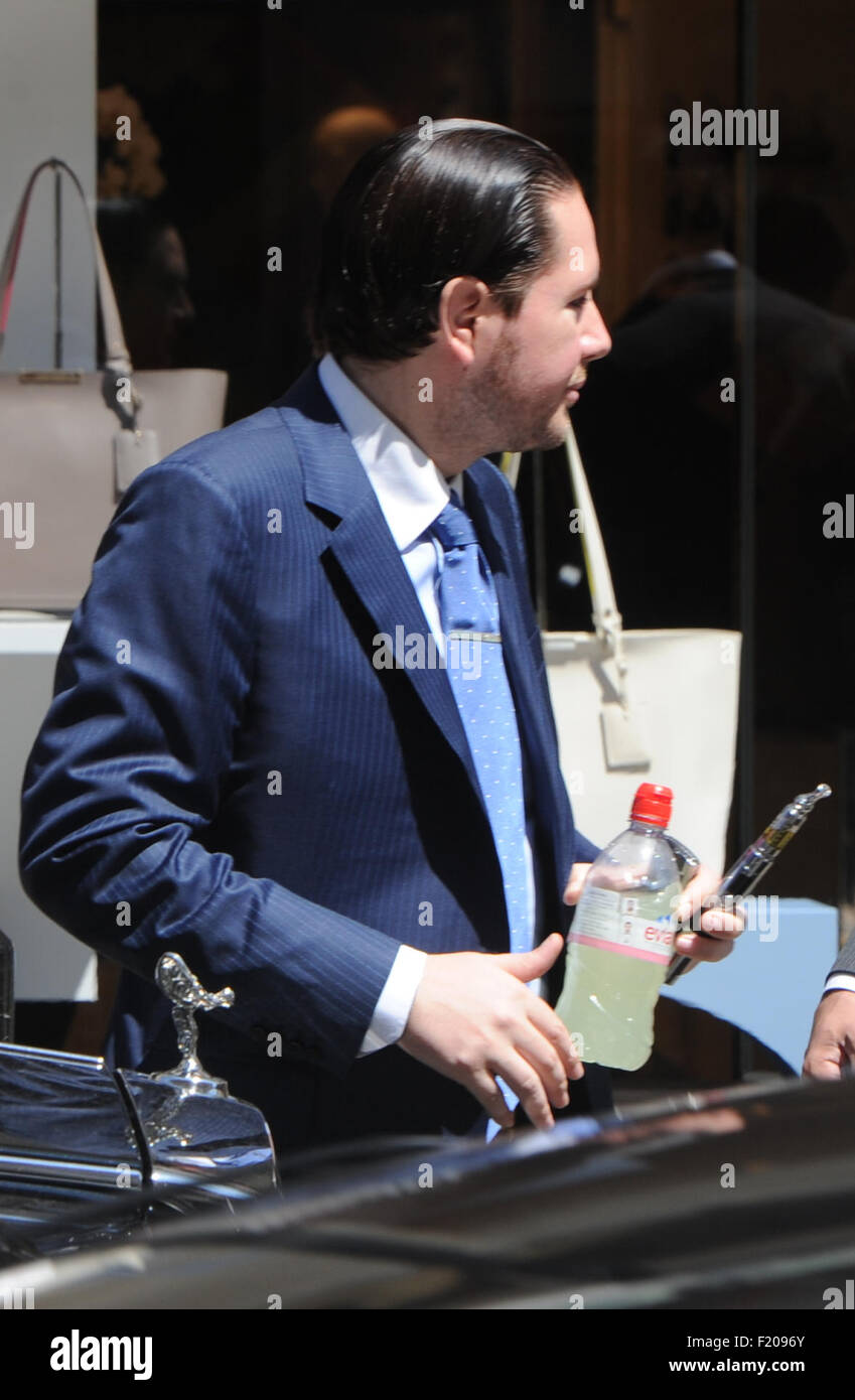 James Stunt seen leaving Sotheby's in London Featuring: James Stunt ...