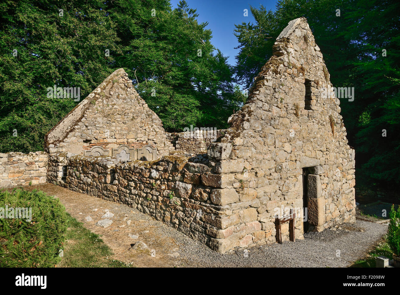 Ireland, County Carlow, St Mullins, Ruins of Monastic Site, the Oratory ...